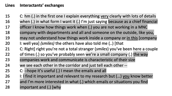 ‘Hope it’s useful’: Negotiating first and second order accounts in discourse-based interviews